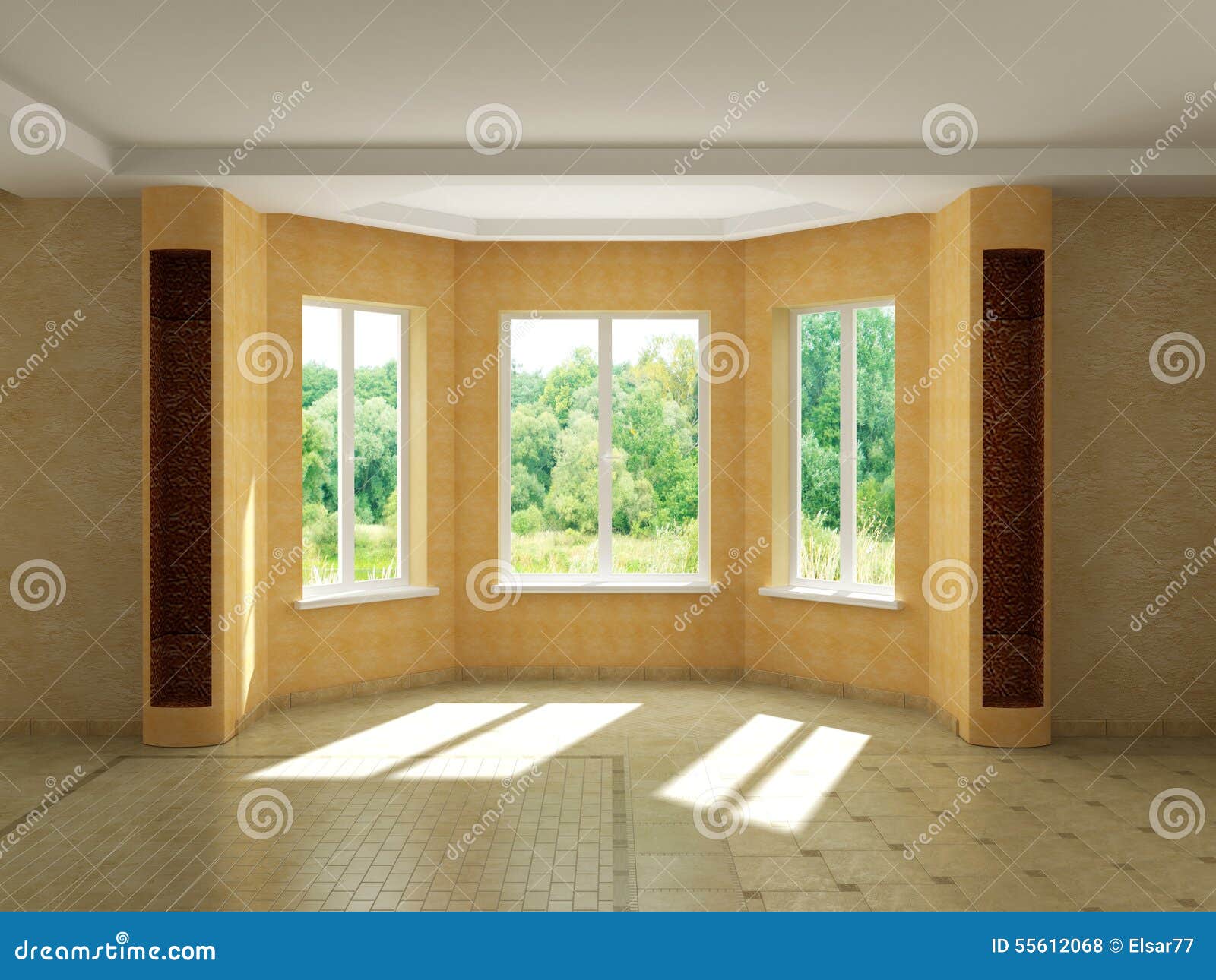 Render empty interior stock illustration. Illustration of home - 55612068