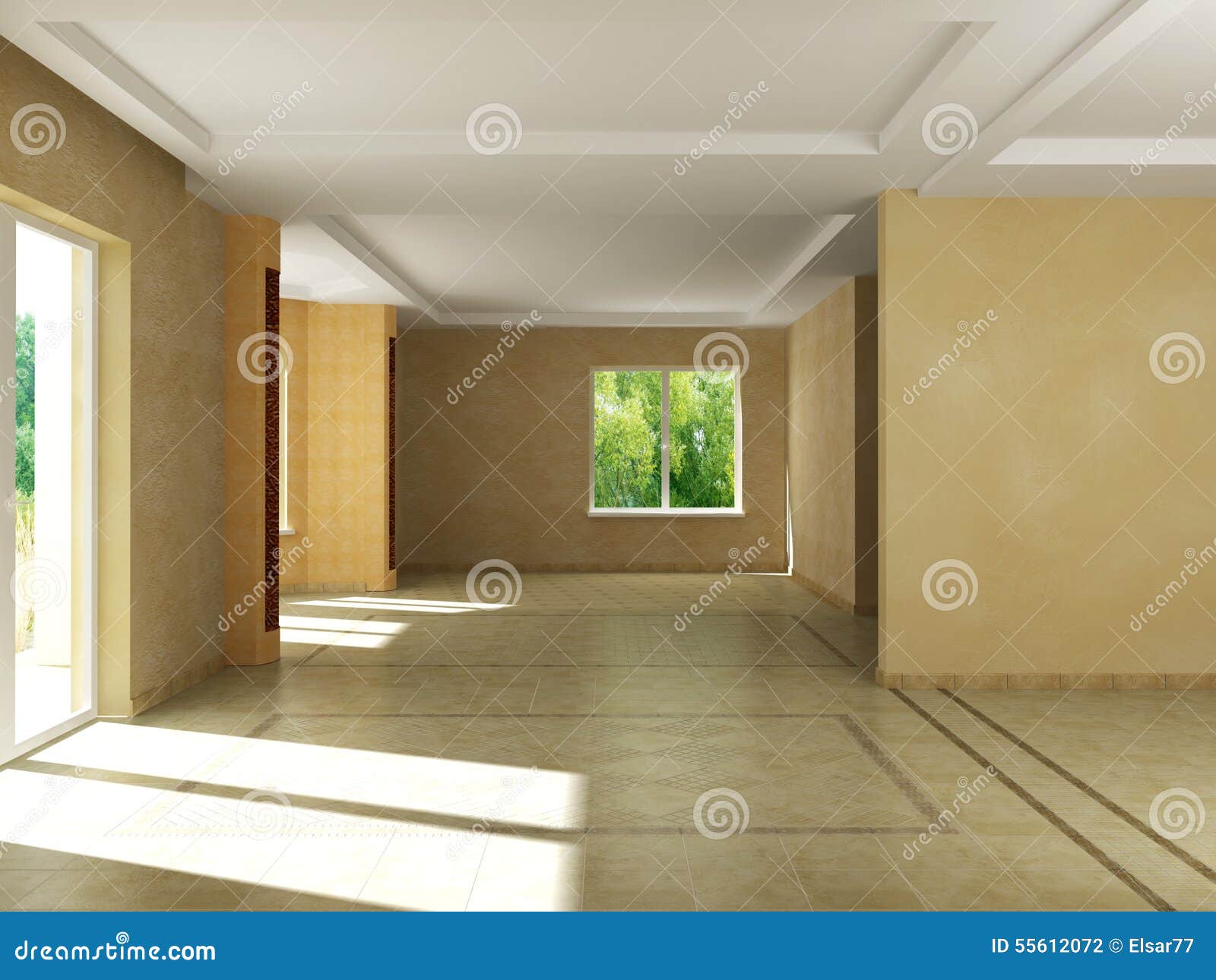 Render empty interior stock illustration. Illustration of minimalism ...