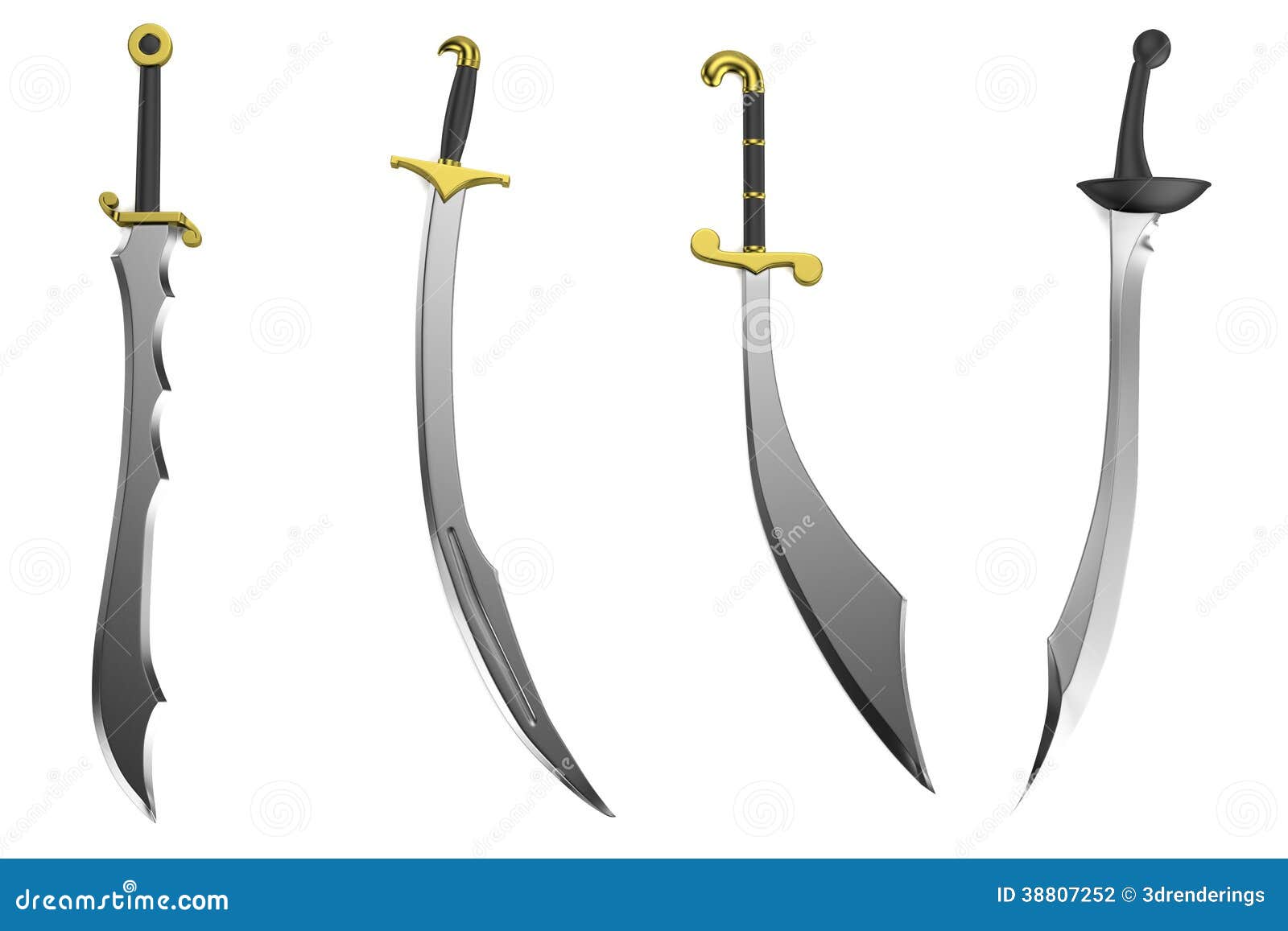 Render of exotic swords stock illustration. Illustration of render ...