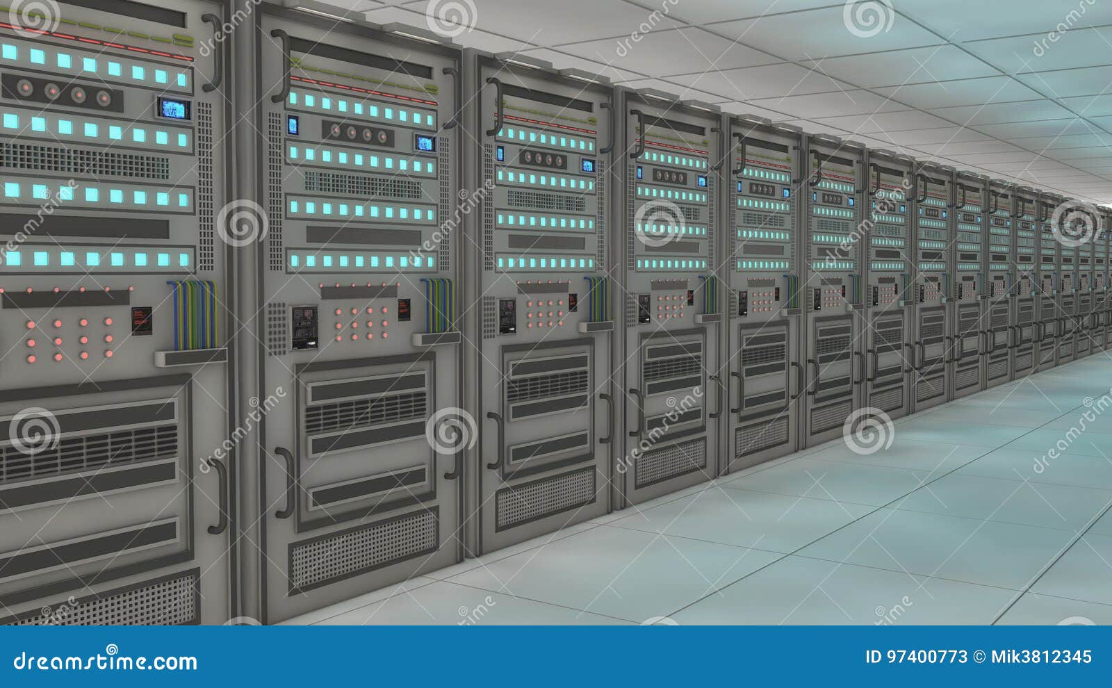Render farm concept stock illustration. Illustration of servers - 97400773