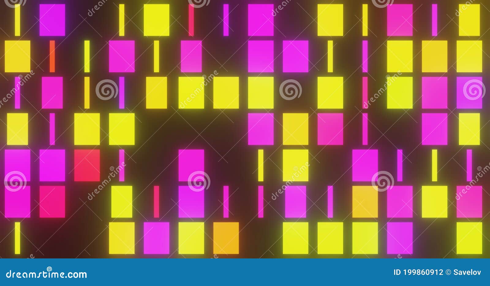 Render with Glowing Colored Rectangles Stock Illustration ...