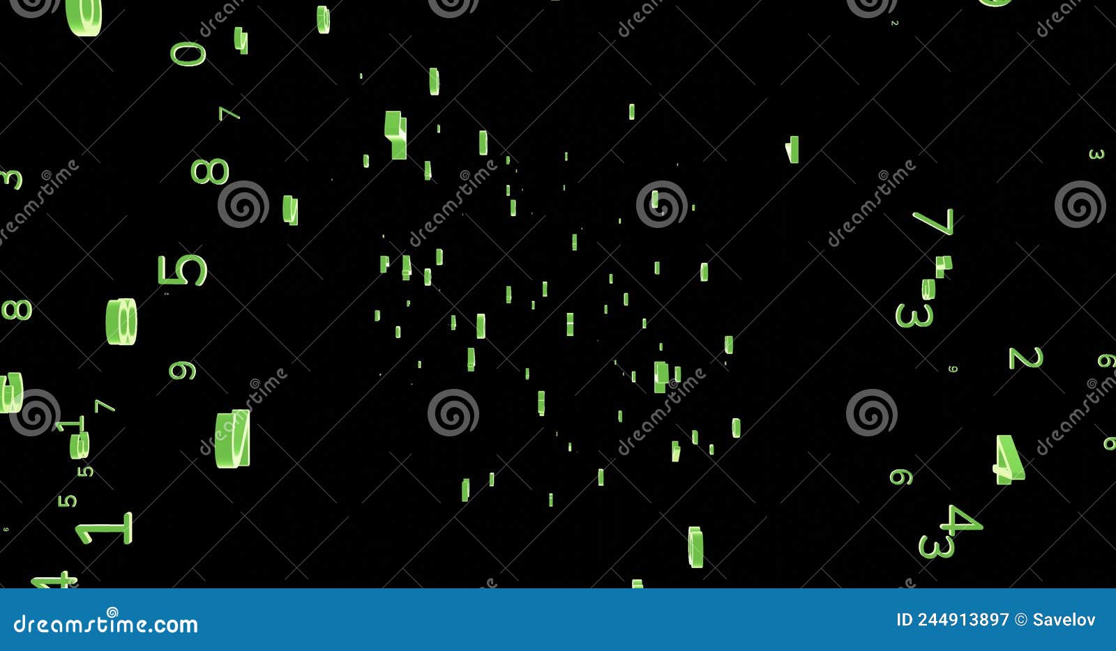 Render with Green Numbers on Black Stock Video - Video of background ...