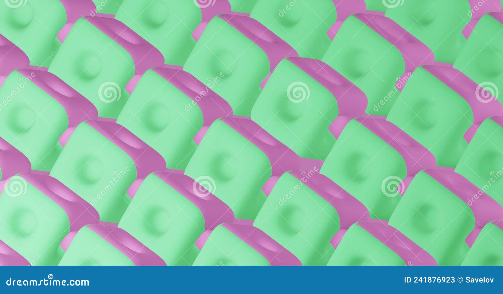 Render with Green-pink Rounded Cubes Stock Illustration - Illustration ...