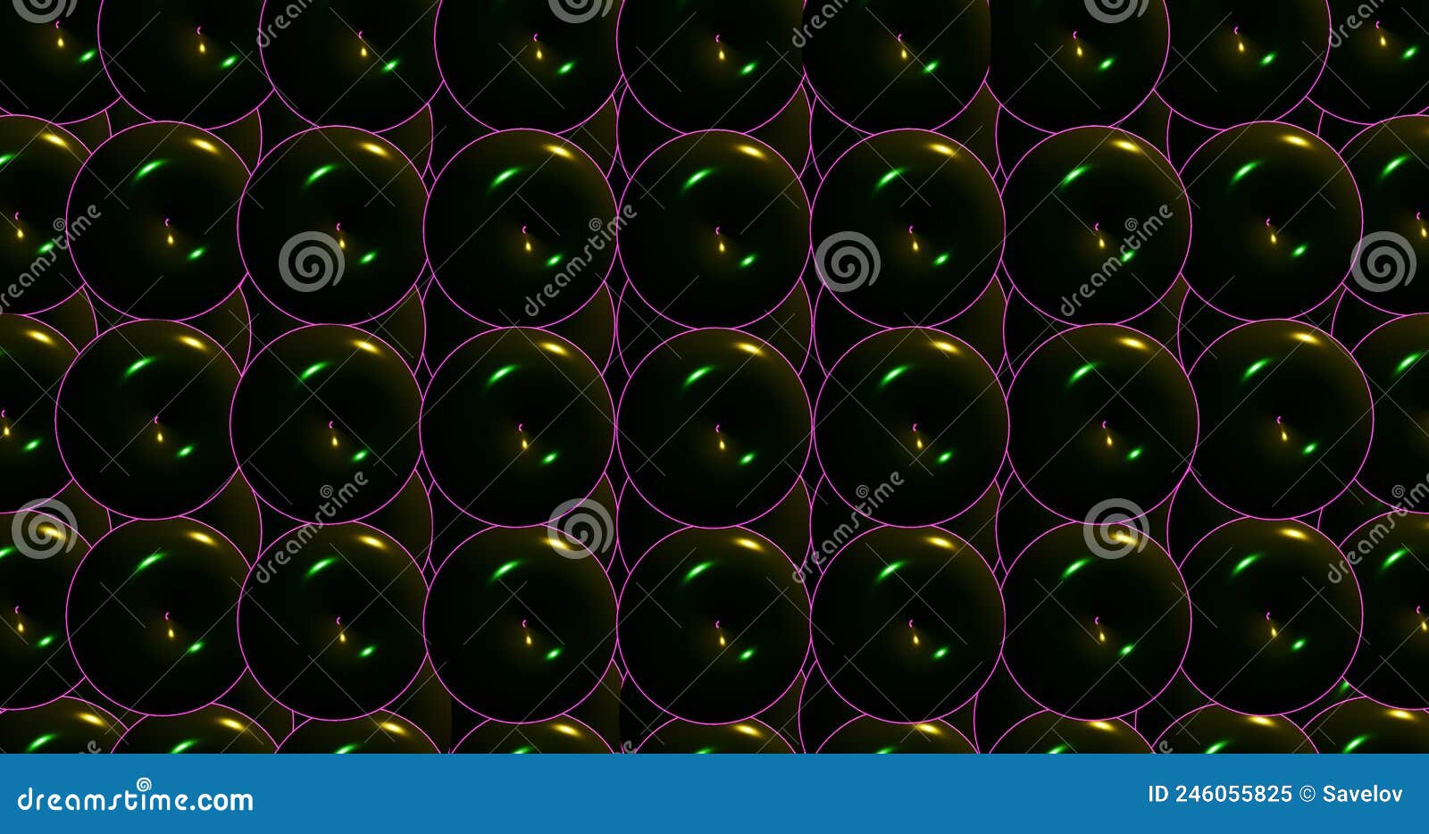 Render with Green Torus with Purple Glow Stock Illustration ...