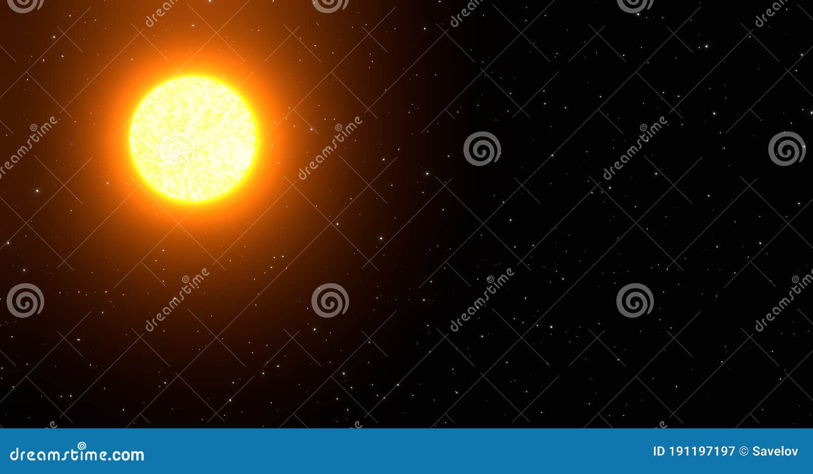 Render with a Growing Star on a Background of Stars Stock Illustration ...
