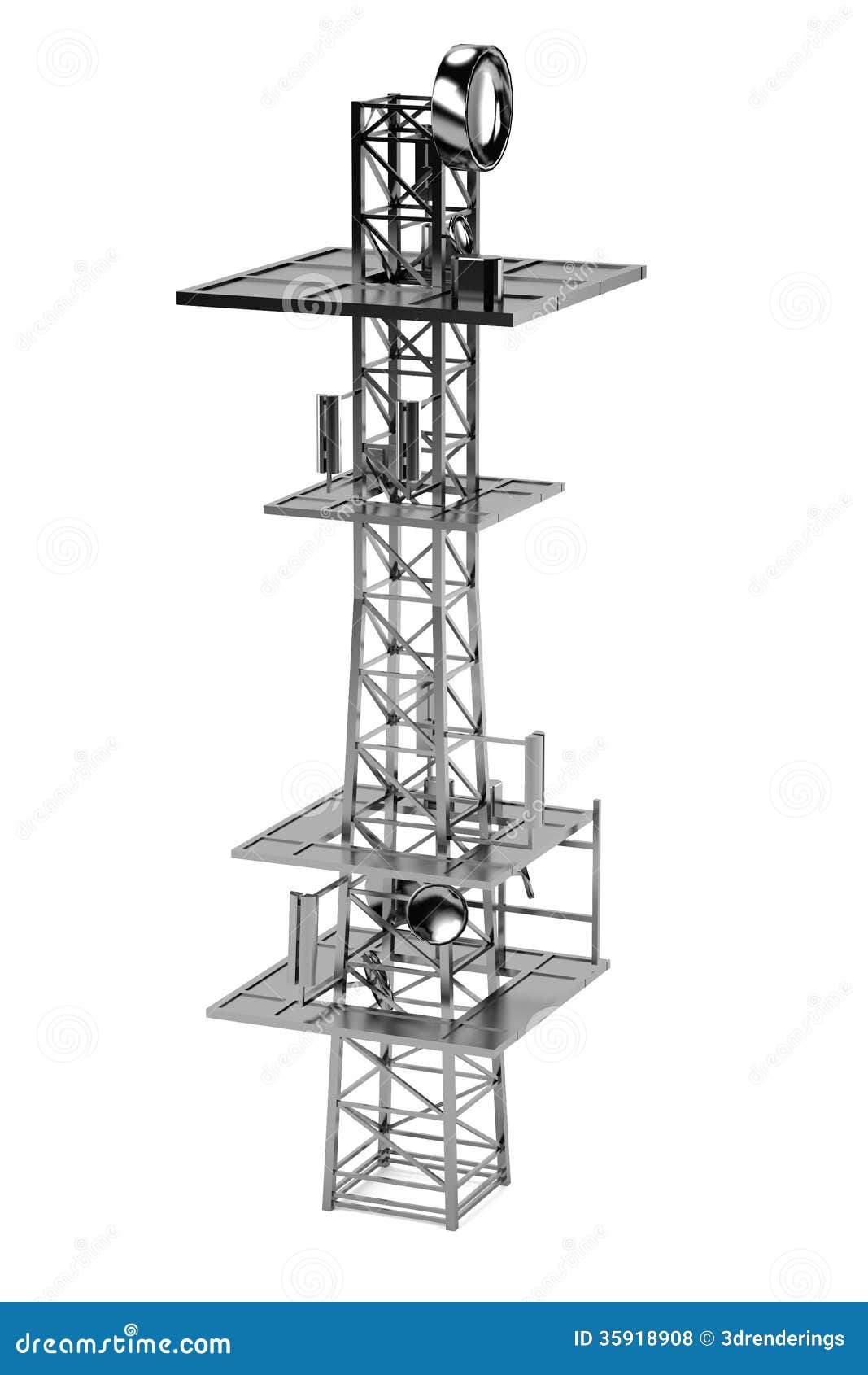 Render of gsm tower stock illustration. Illustration of model - 35918908