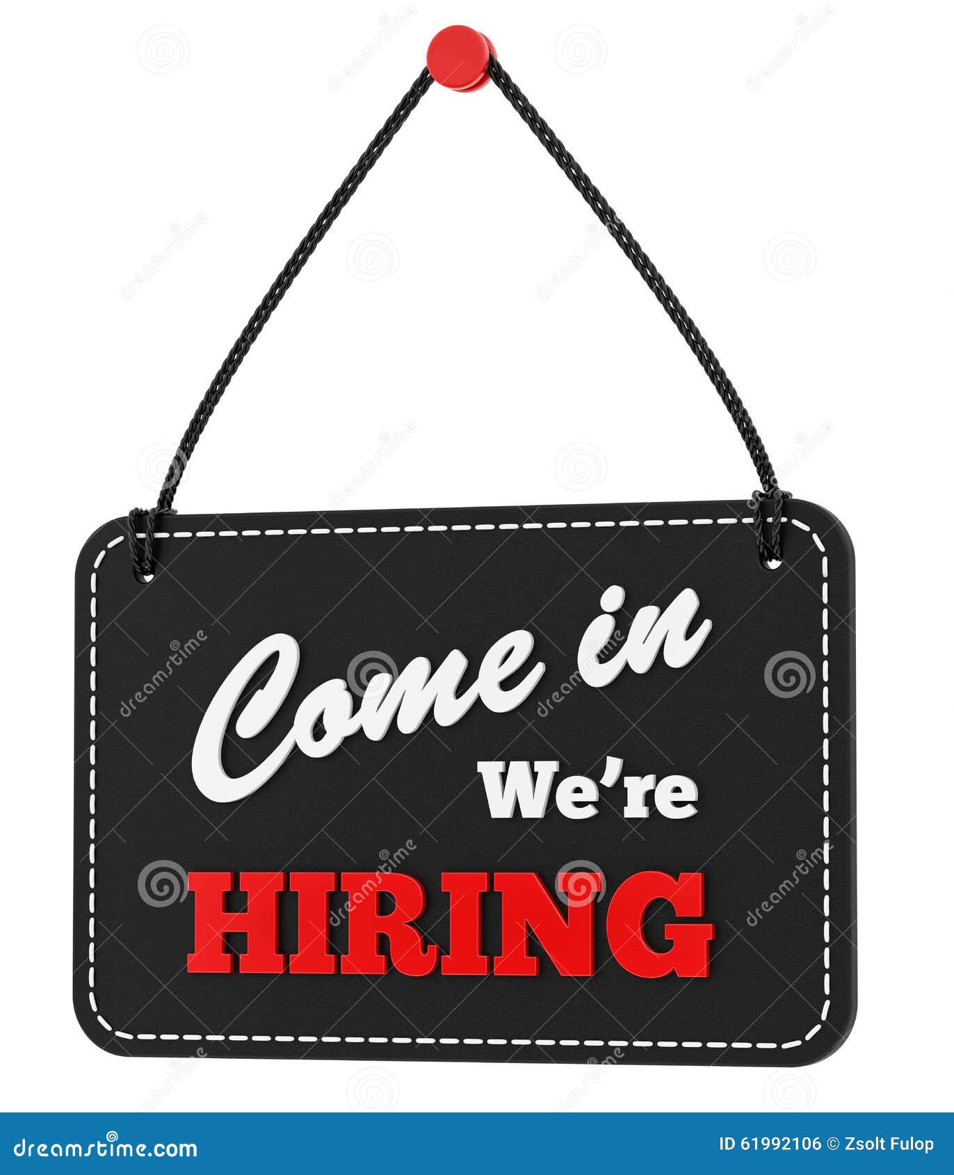 Render of a hiring sign stock illustration. Illustration of work - 61992106