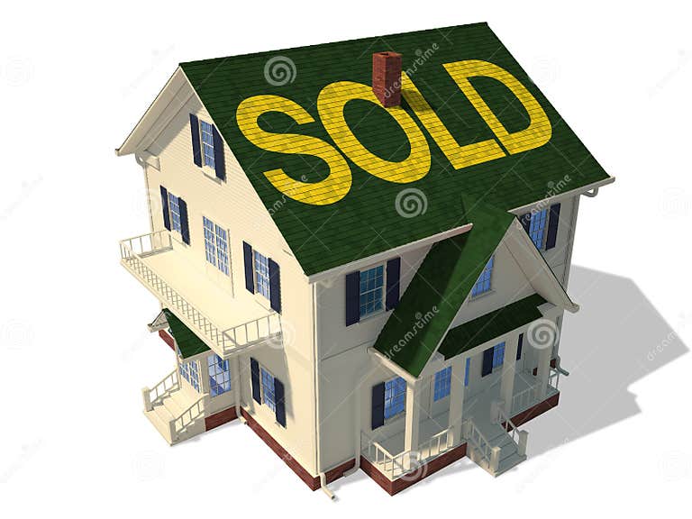 Render home exterior(Sold) stock illustration. Illustration of building ...