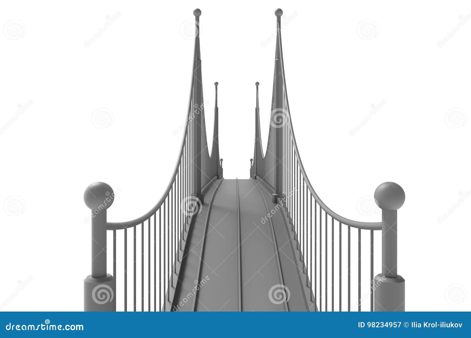 Render Illustration Architecture Bridge Stock Illustration ...
