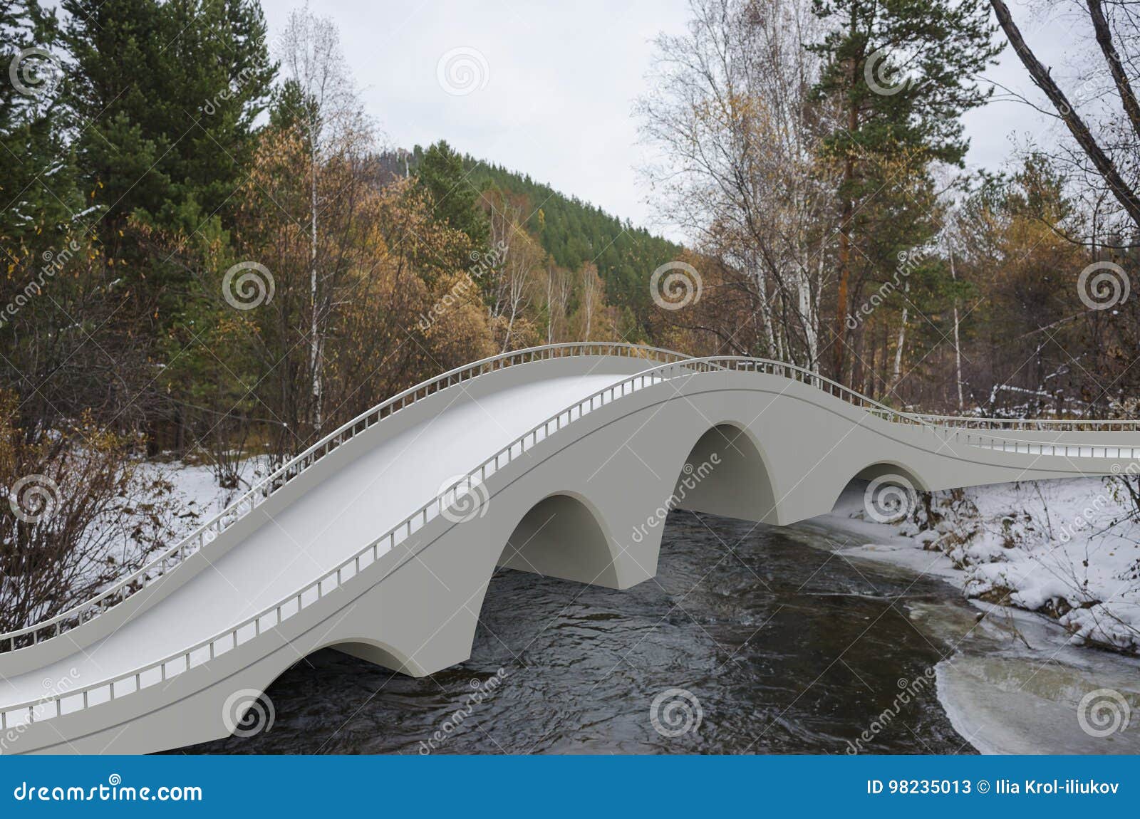 Render Illustration Architecture Bridge Stock Image - Image of ...