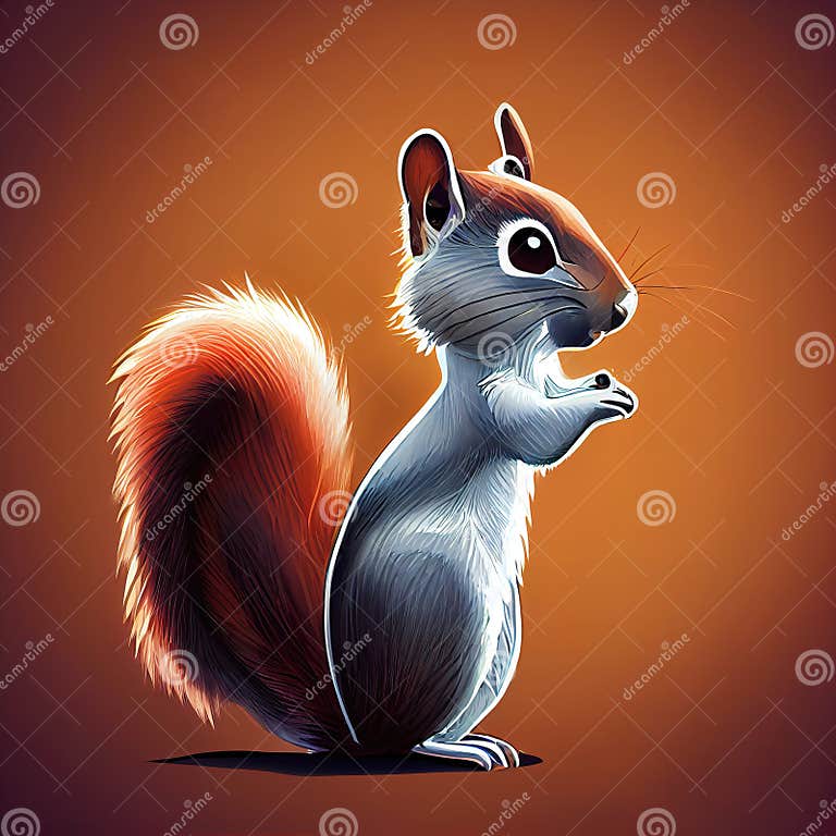 Render Illustration of a Cartoon Squirrel, Ai Generated Image Stock ...