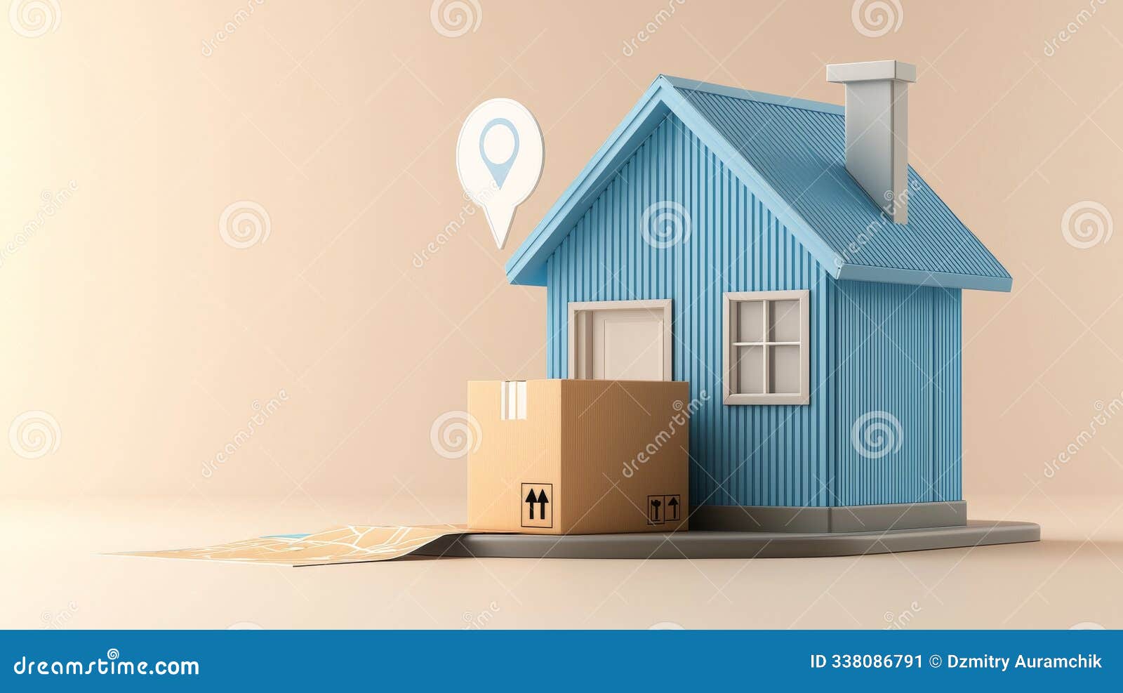 Render of an Illustration Showing the Delivery of Items To Their ...