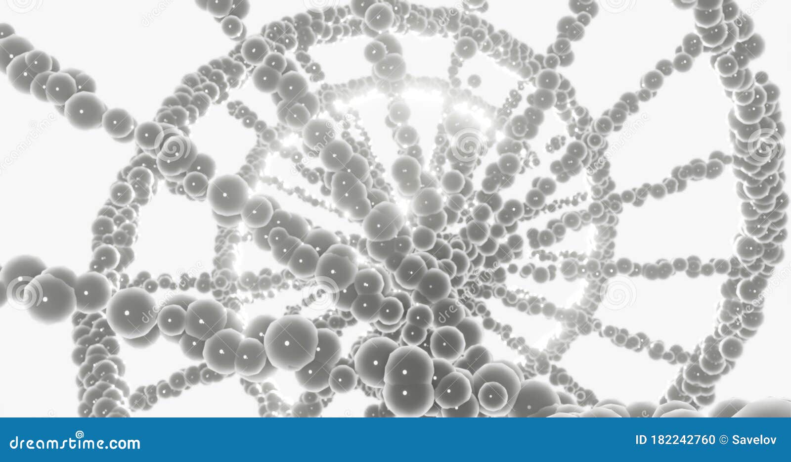 Render with a Light DNA Chain in High Key Stock Illustration ...