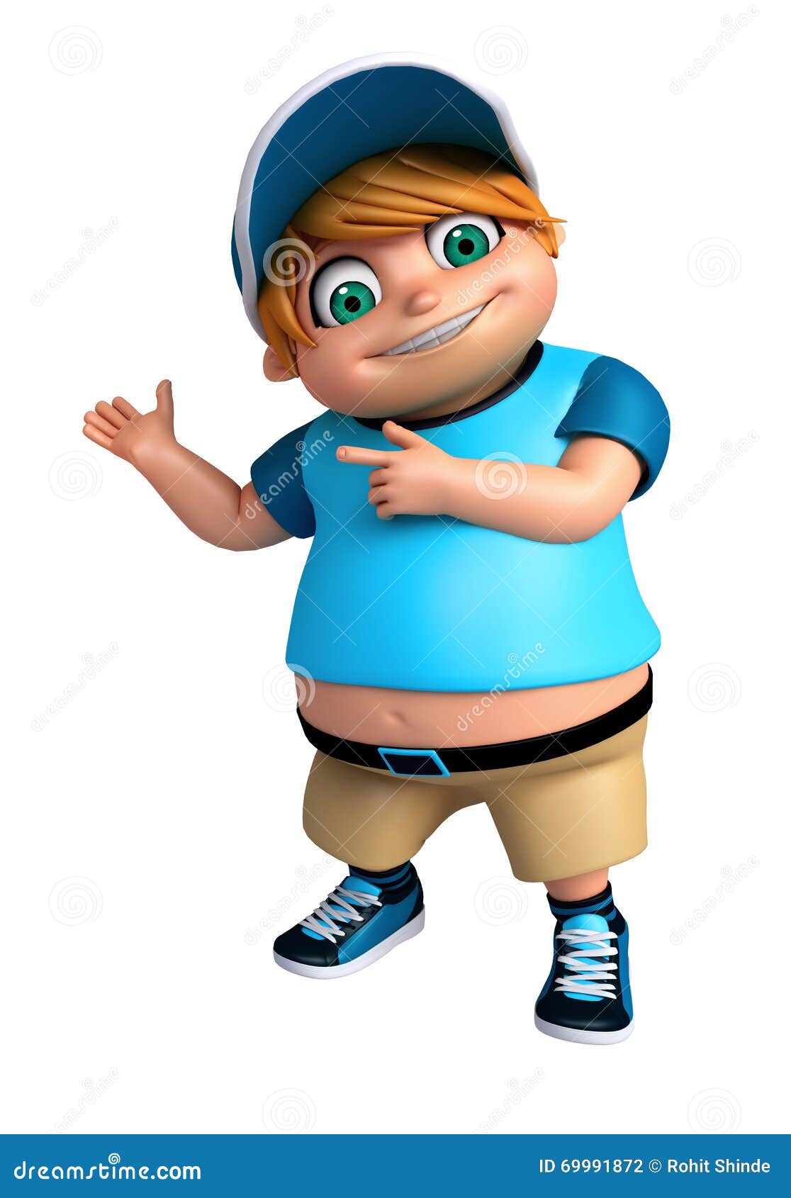 Render Of Little Boy Pointing Pose Stock Photo | CartoonDealer.com ...