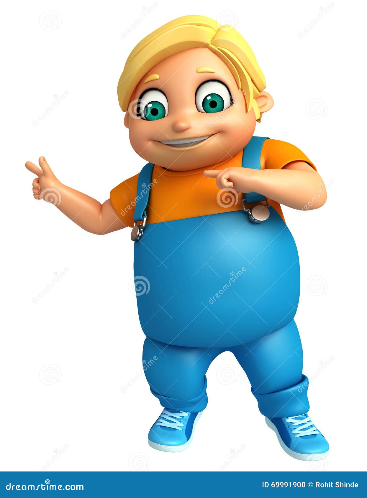Render Of Little Boy With Pointing Pose Royalty-Free Stock Image ...