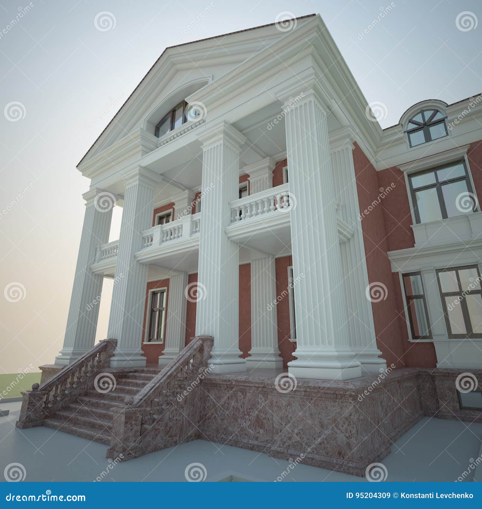 Render of the mansion stock illustration. Illustration of geometric ...