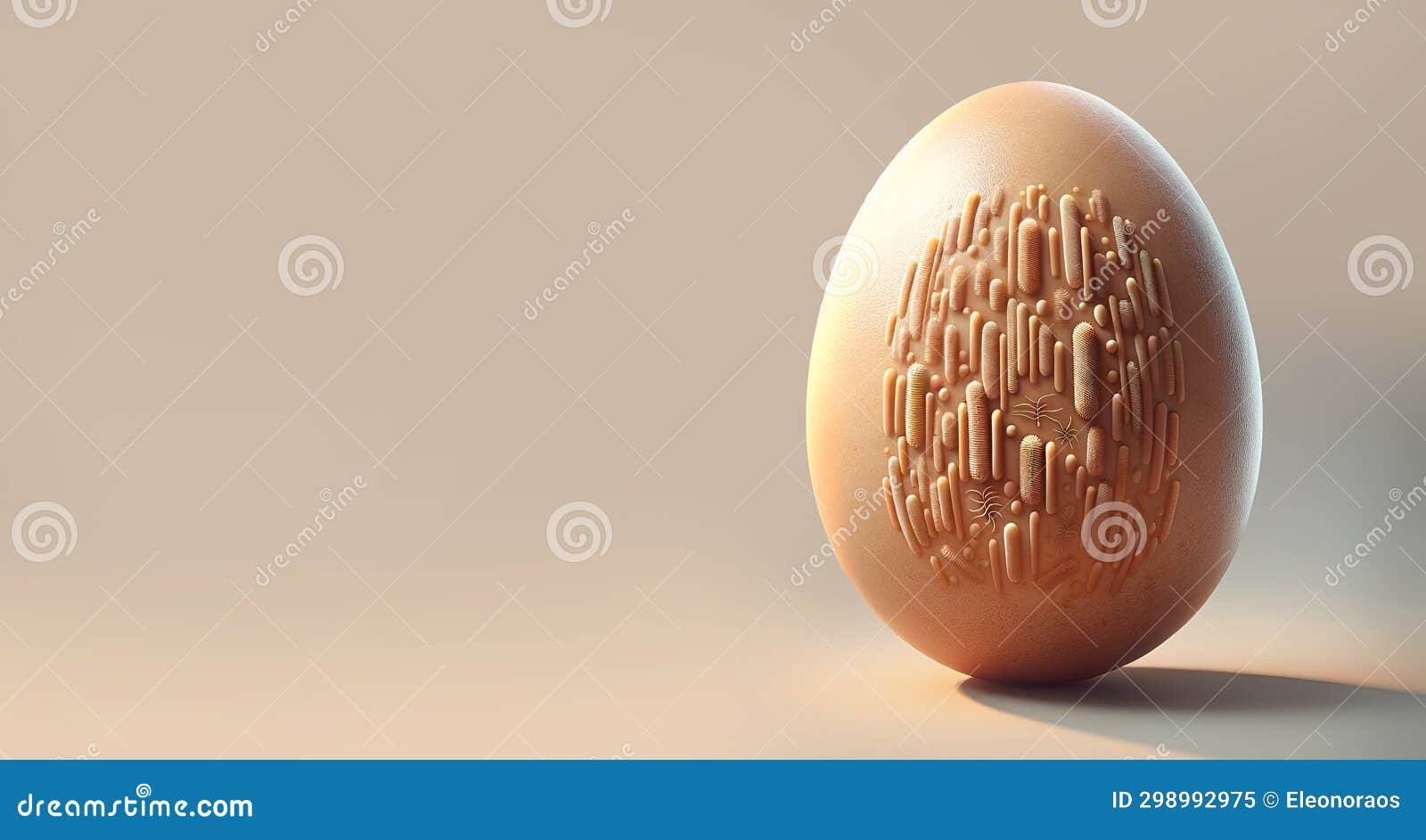 Render of Microorganisms on an Egg, Representing Medical Studies and ...