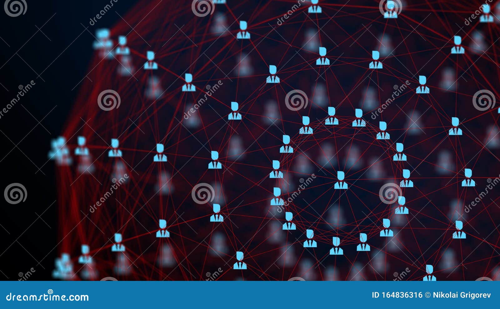 Modern Background from User Sign Connected by Lines of Red Colors into ...