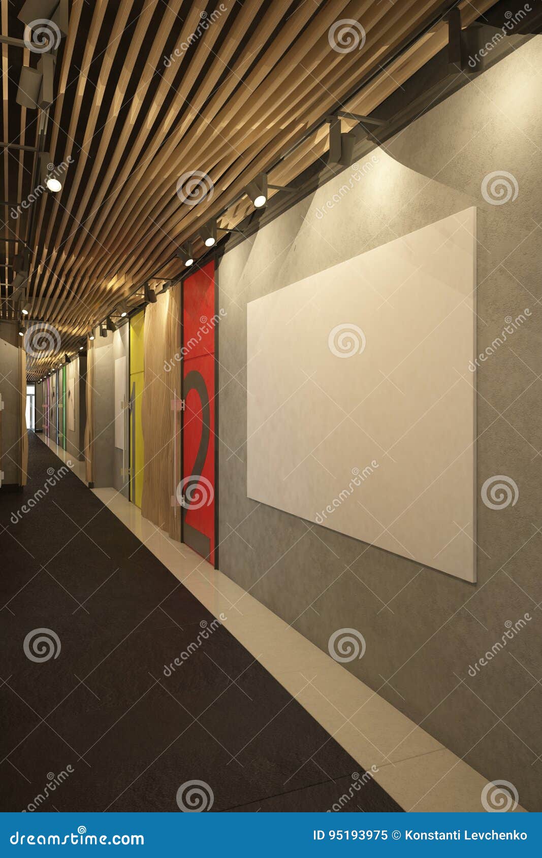 Render of the Modern Coridor Stock Illustration - Illustration of ...