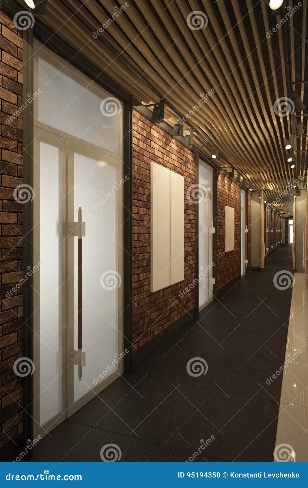 Render of the Modern Coridor Stock Illustration - Illustration of ...