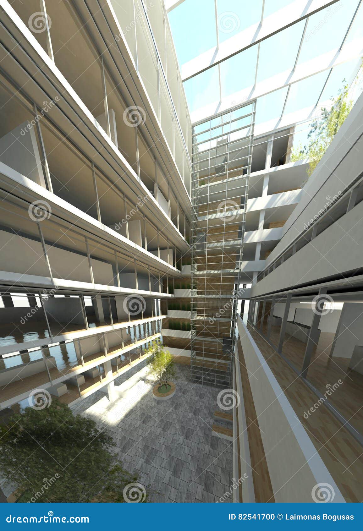 Render of the Modern Interior Stock Illustration - Illustration of ...