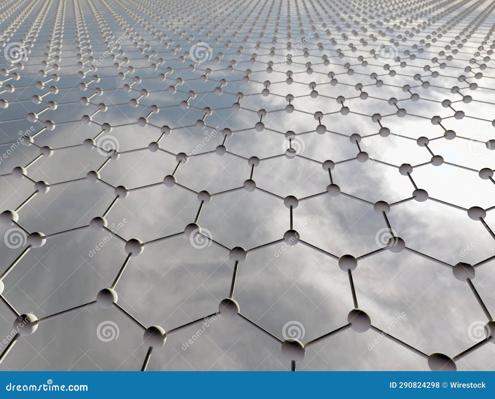 Render of a Molecular Model of a Graphene Sheet Stock Illustration ...