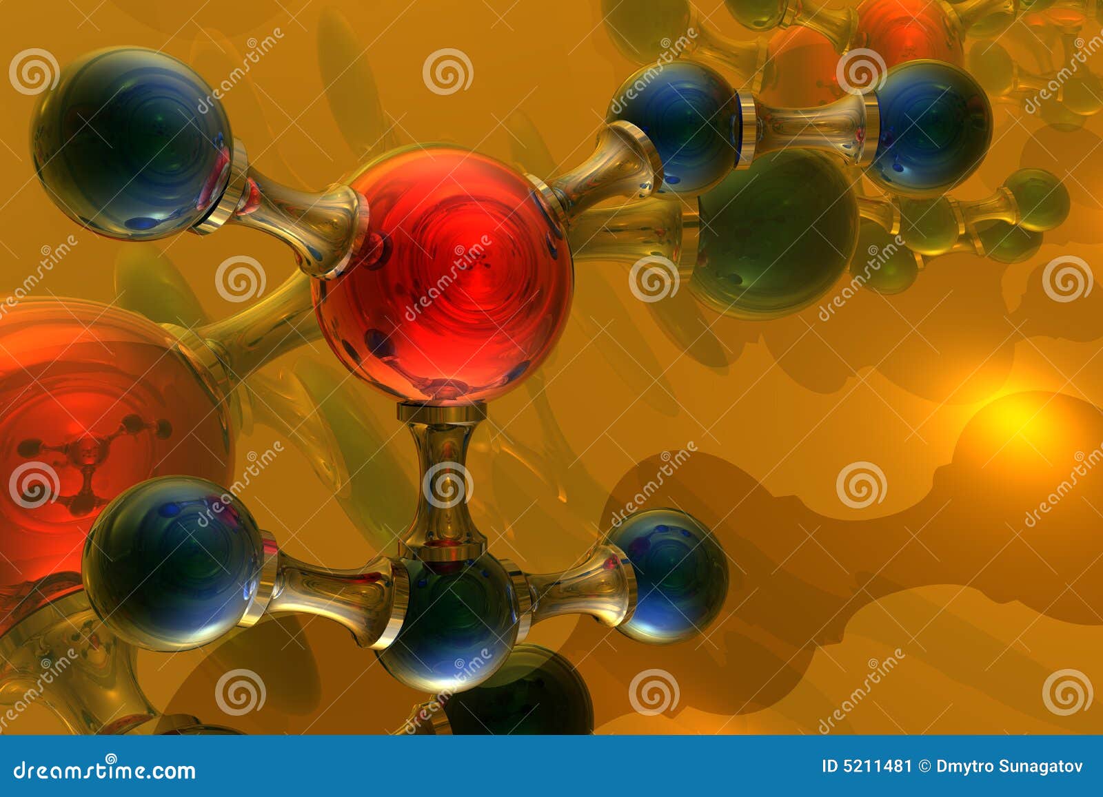 Render of molecule stock illustration. Illustration of nuclear - 5211481