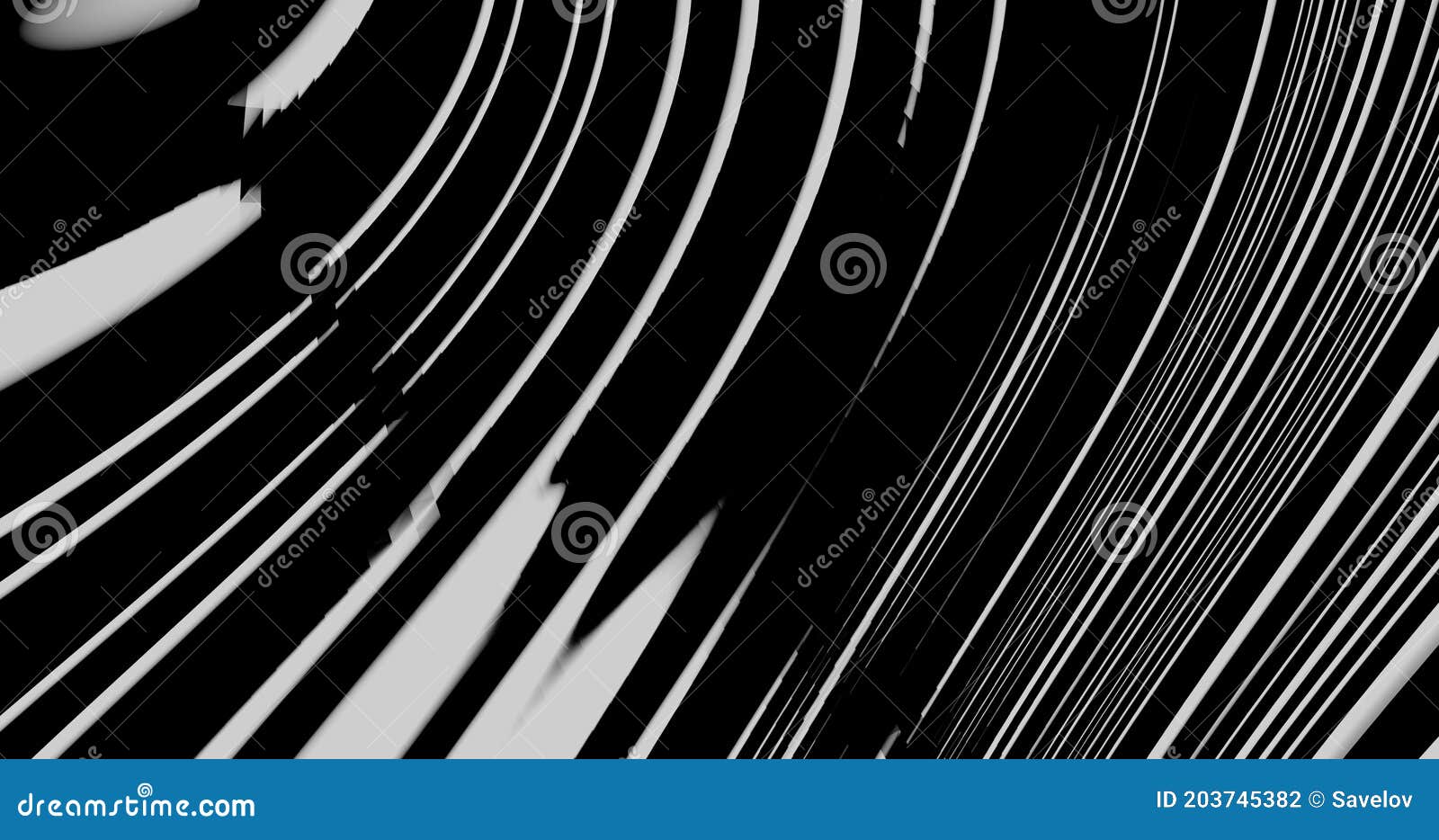 Render with a Monochrome Background of Curved Low Poly Stripes Stock ...