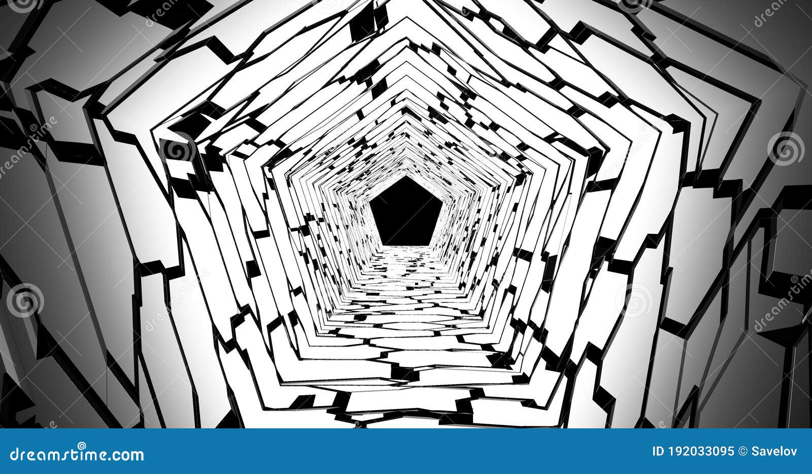 Render with Monochrome Cyber Tunnel Stock Illustration - Illustration ...
