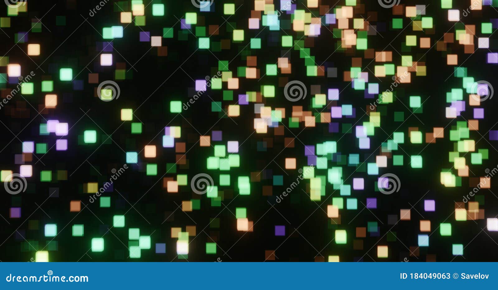 Render with Multi-colored Square Bokeh Stock Illustration ...