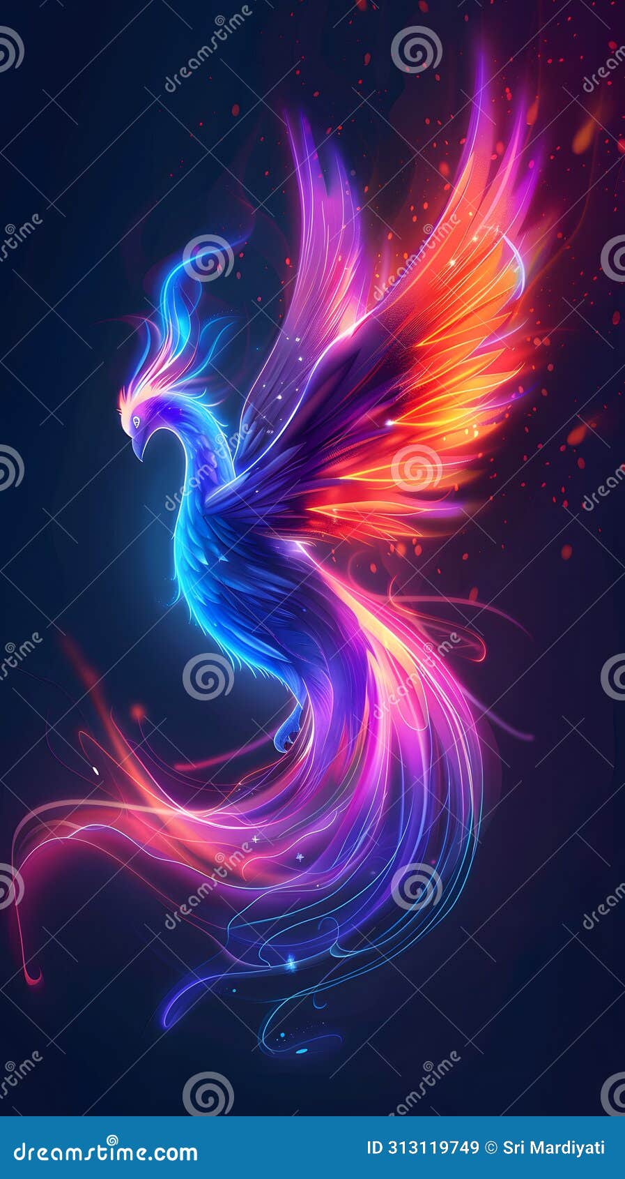 Render Neon Color Light Phoenix Background, the Phoenix Wallpapers are ...