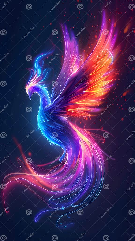 Render Neon Color Light Phoenix Background, the Phoenix Wallpapers are ...