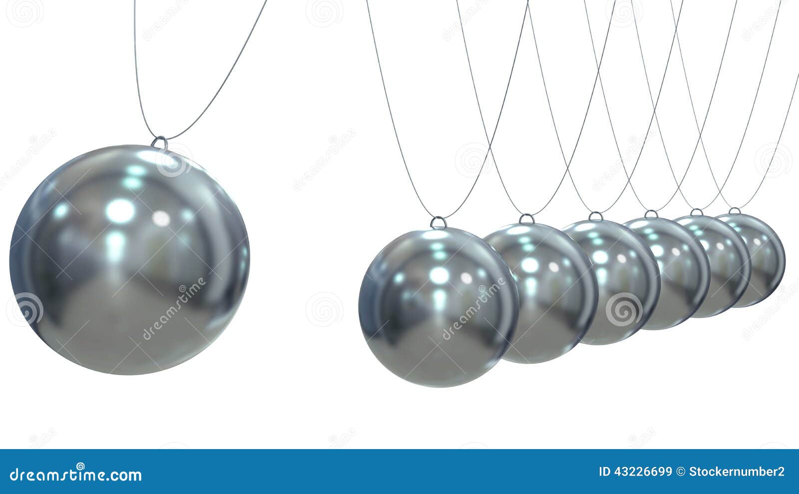 Render of a Newton Pendulum on White Background Stock Illustration ...