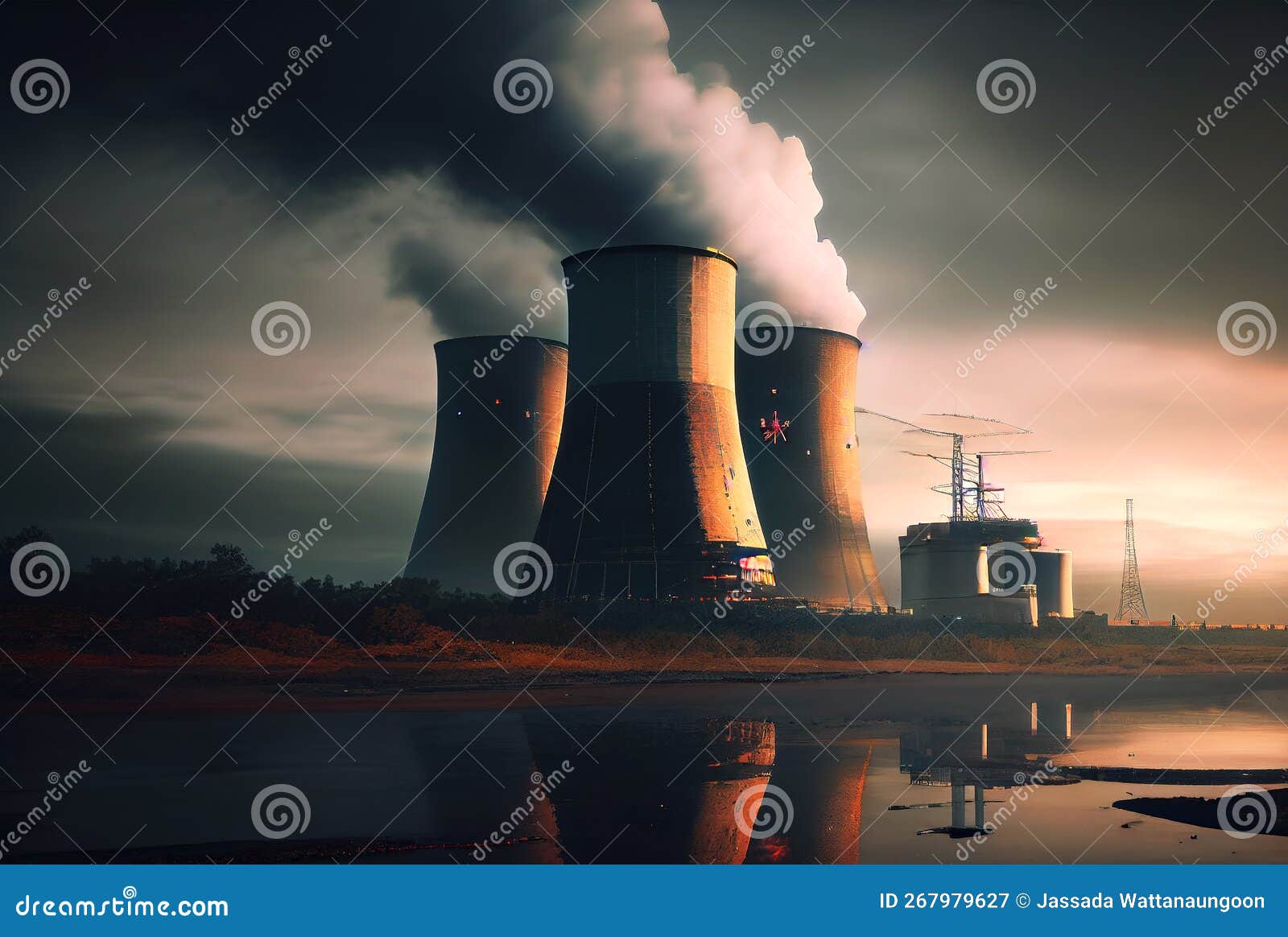 3D Render Nuclear Fusion, There Is A Nuclear Fission, Pure Energy. Copy ...