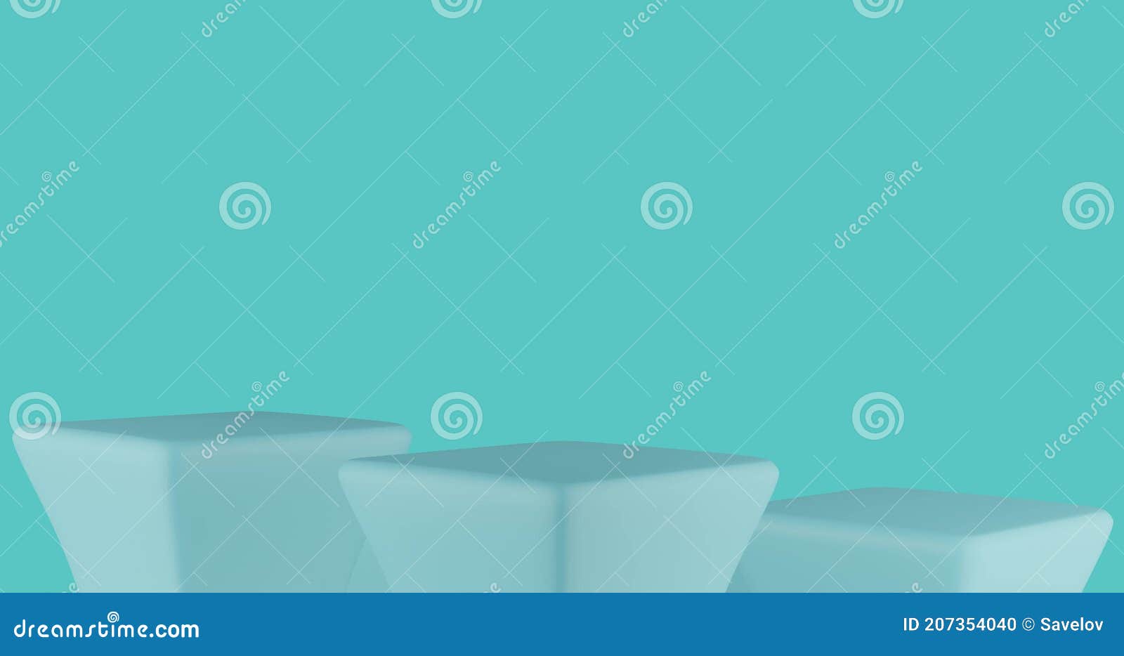 Render with Pedestals Made of Inverted Pyramids in Blue Stock Footage ...
