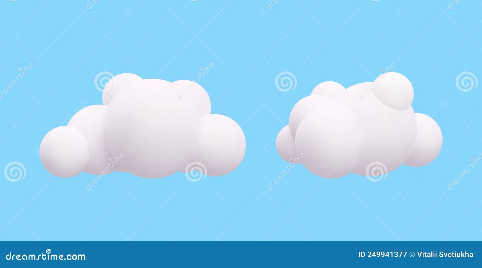Render of Realistic White Clouds. Vector Illustration Stock Vector ...