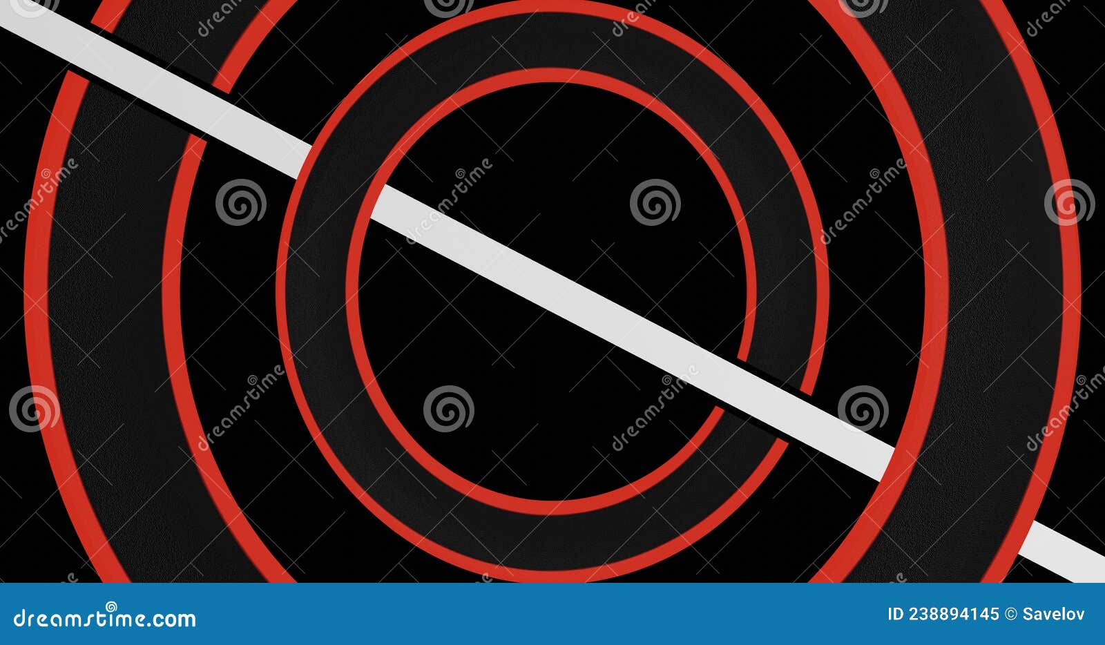 Render with Red Circles Crossed Out on a White Line Stock Illustration ...