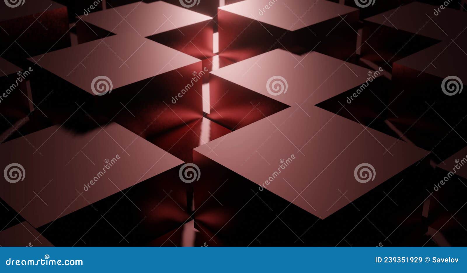 Render with Red Cubes in Dark Light Stock Video - Video of cube ...