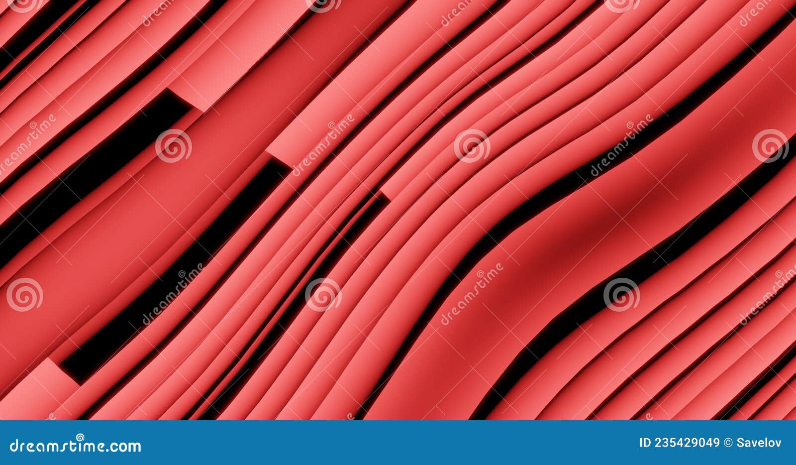 Render with Red Curved Lines on Black Stock Illustration - Illustration ...