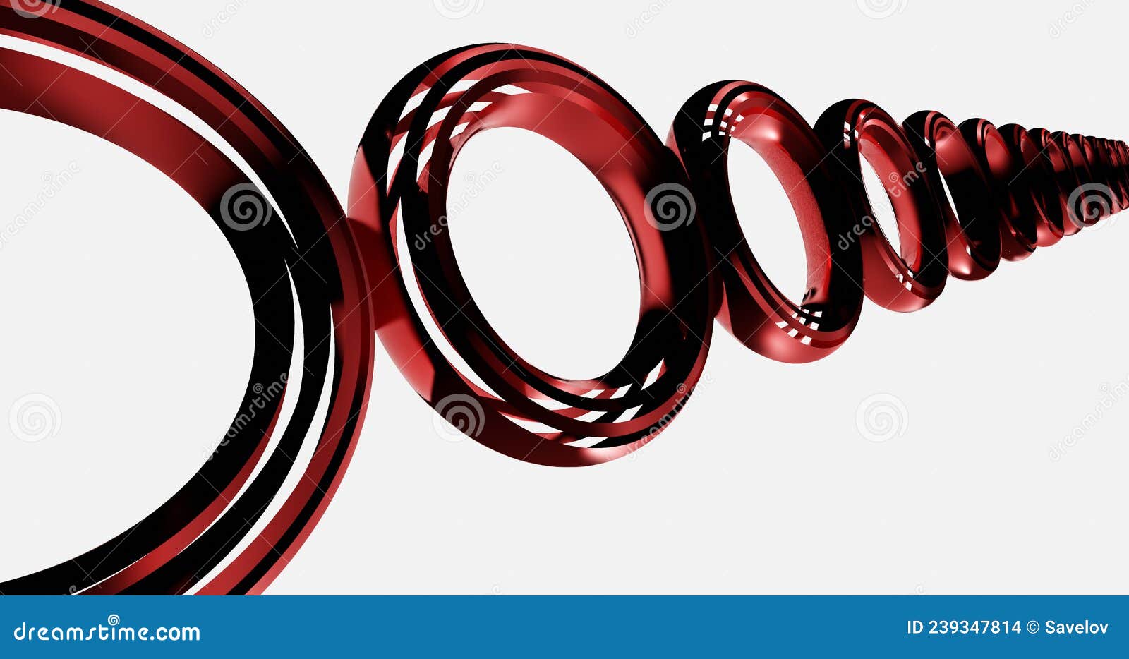Render with Red Rings on a Light Background in Perspective Stock ...