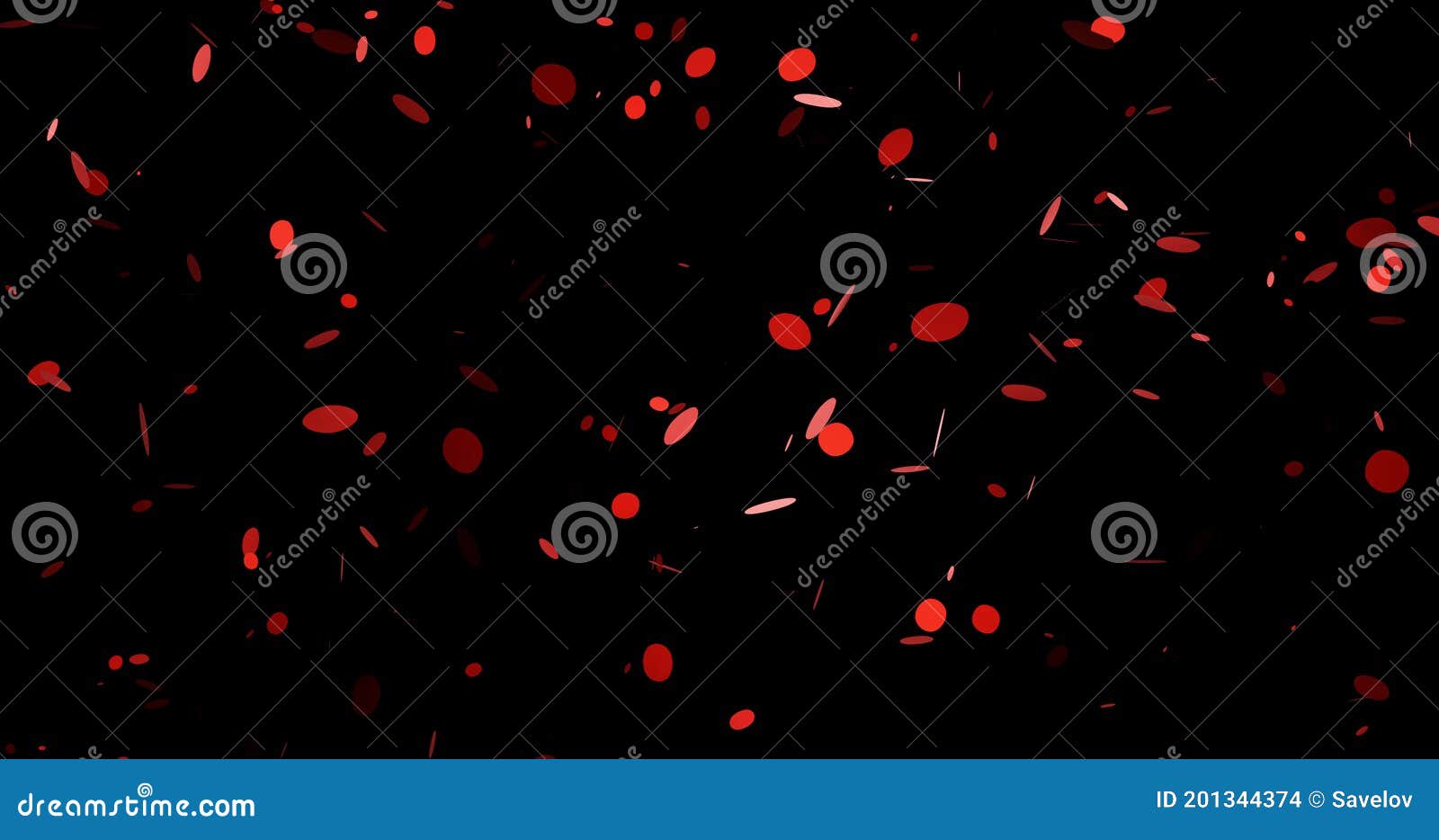 Render with Red Round Particles on Black Background Stock Illustration ...