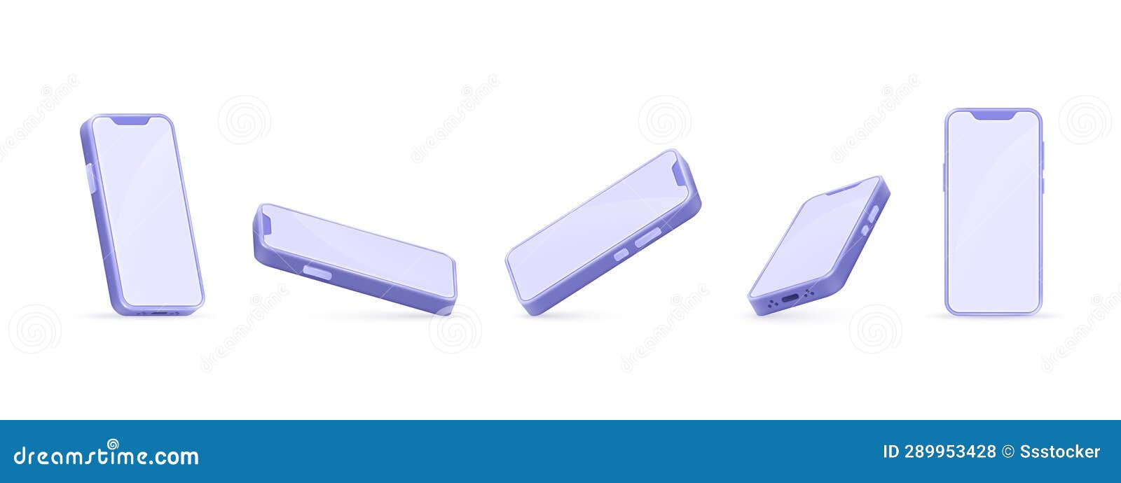 Render Smartphone Mockup. 3d Creative Smartphone Empty Screens Minimal ...