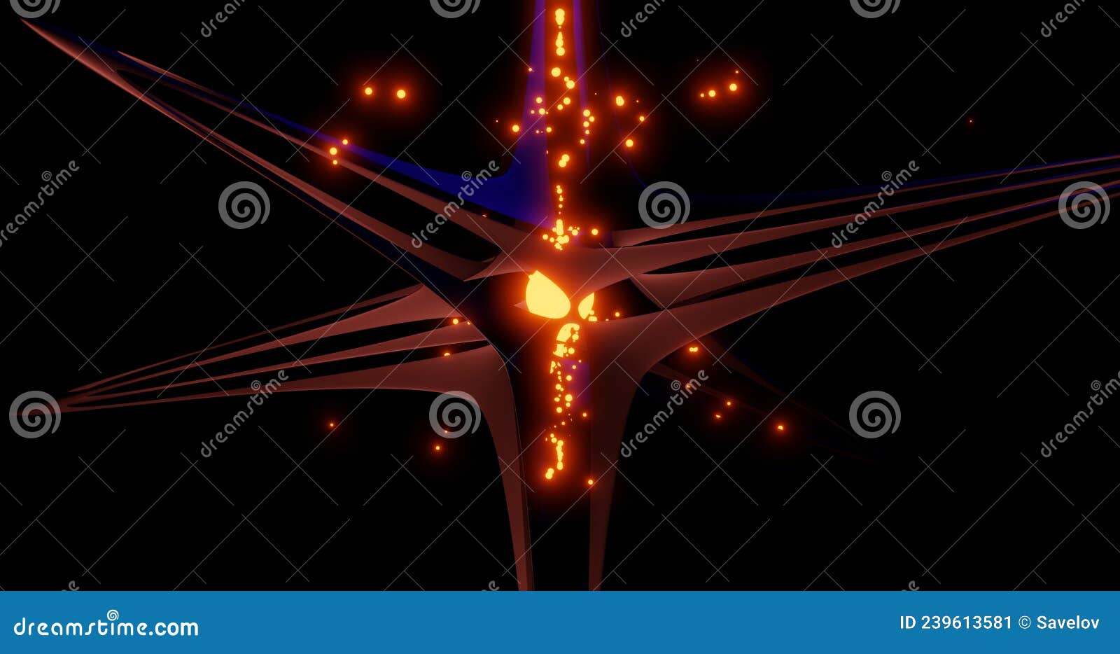Render with Star Shaped Structure Generating Energy Stock Illustration ...