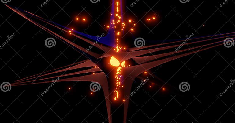 Render with Star Shaped Structure Generating Energy Stock Illustration ...