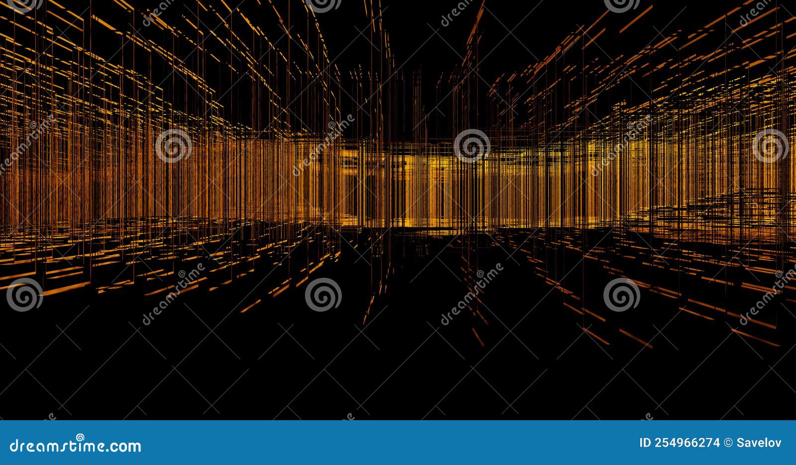 Render with a Surface Made of a Grid of Rectangles in Yellow Light ...