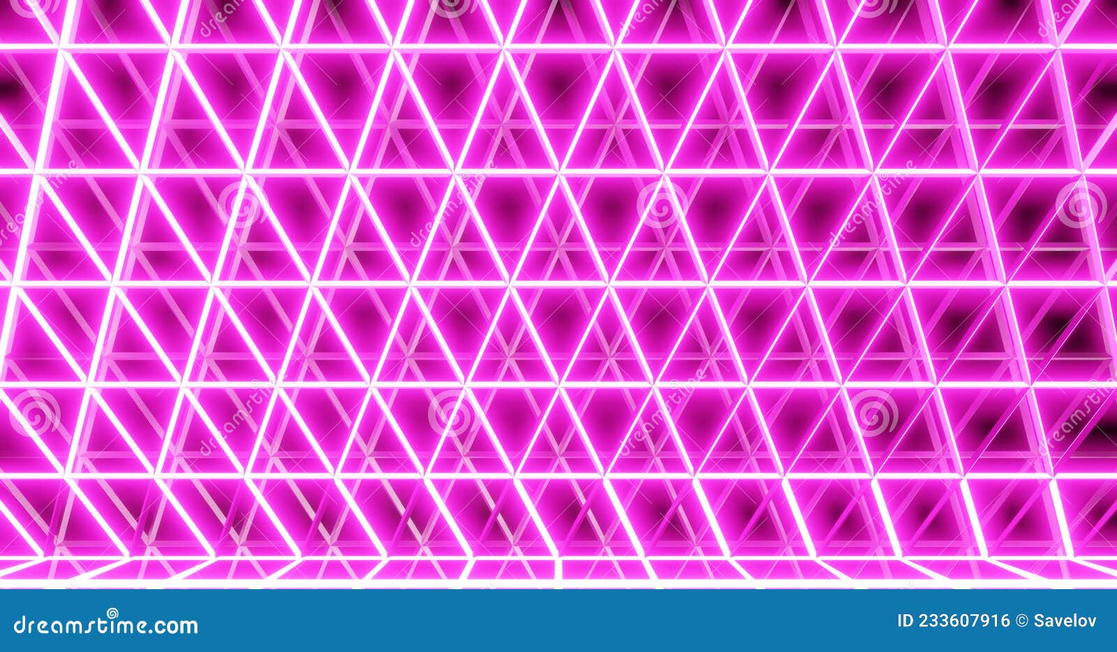 Render with a Surface of a Neon Pink Grid of Triangles Stock ...