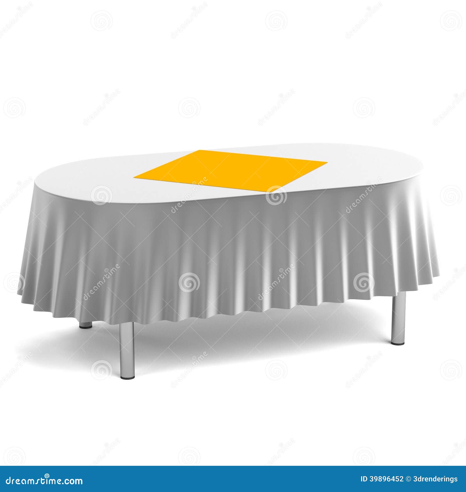 Render of Table with Tablecloth Stock Illustration - Illustration of ...