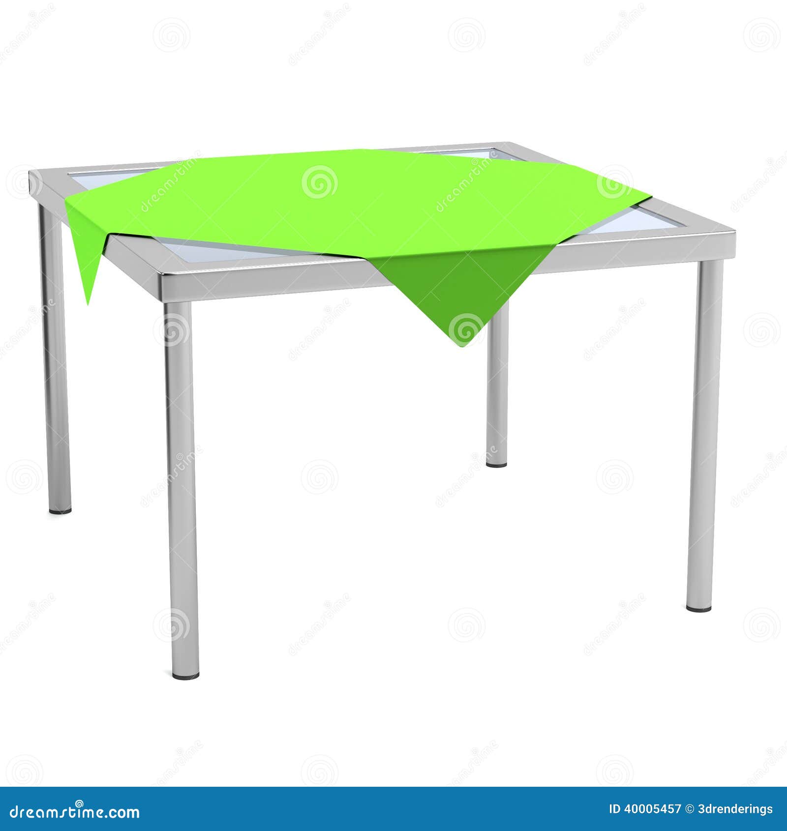 Render of Table with Tablecloth Stock Illustration - Illustration of ...