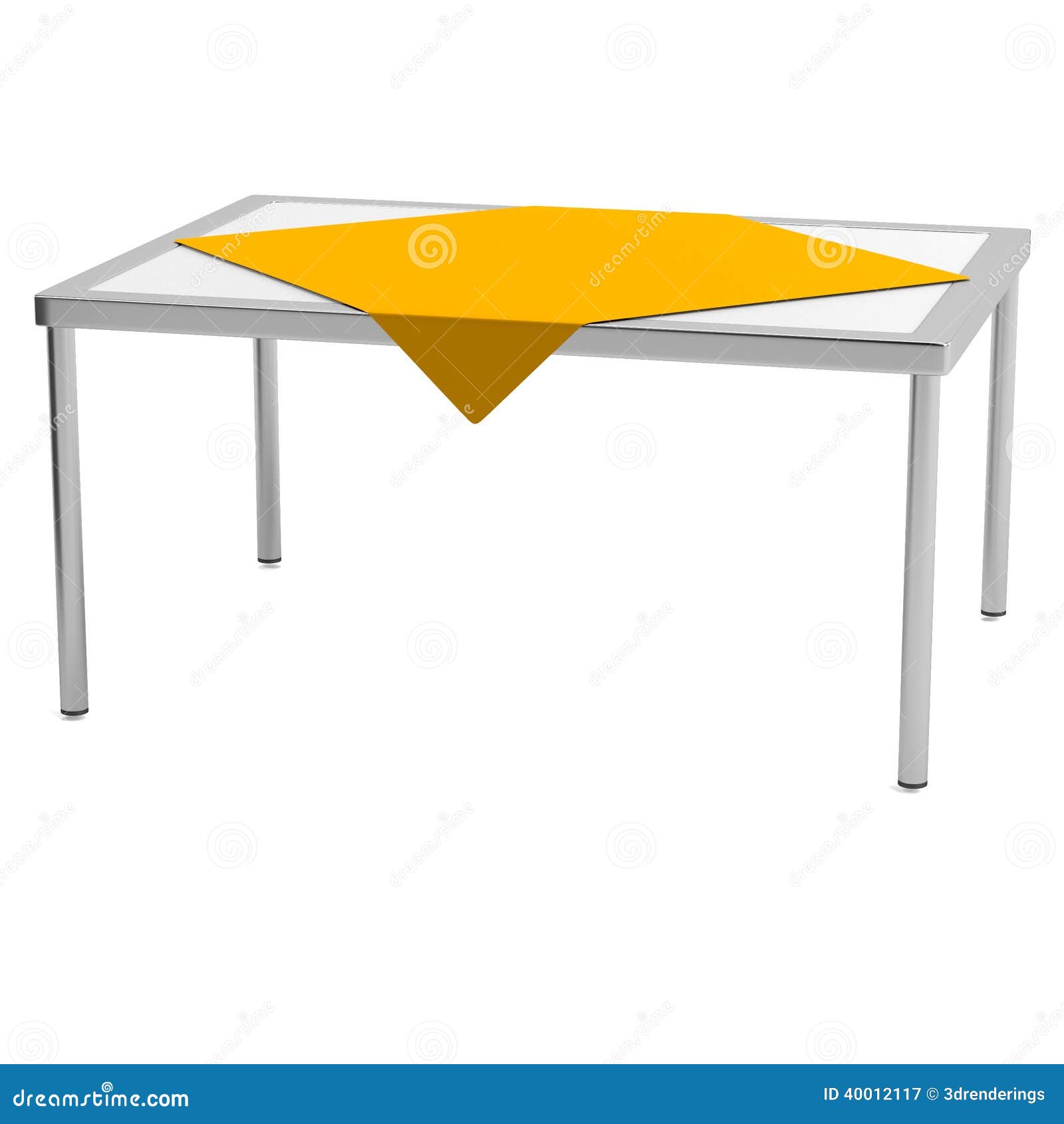 Render of Table with Tablecloth Stock Illustration - Illustration of ...