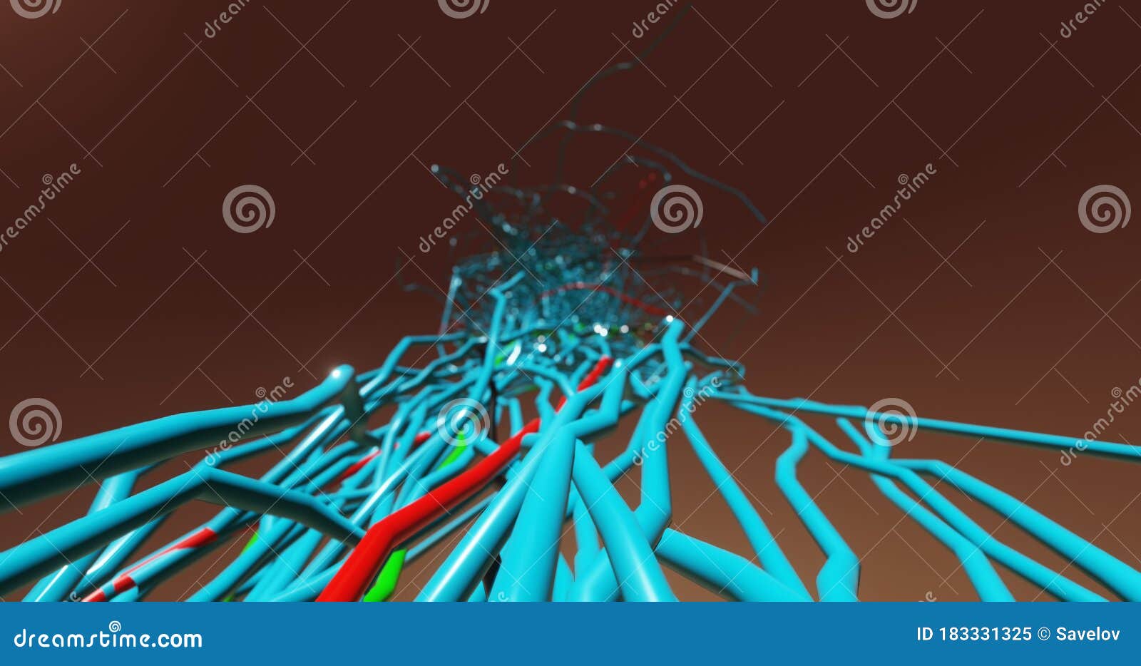 Render with Tangled Wires, Soft Focus Stock Illustration - Illustration ...